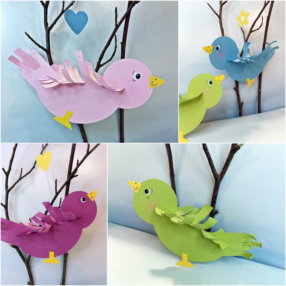 Vögel aus Tonpapier mit Kindern basteln – aus dem Kreativ-Blog