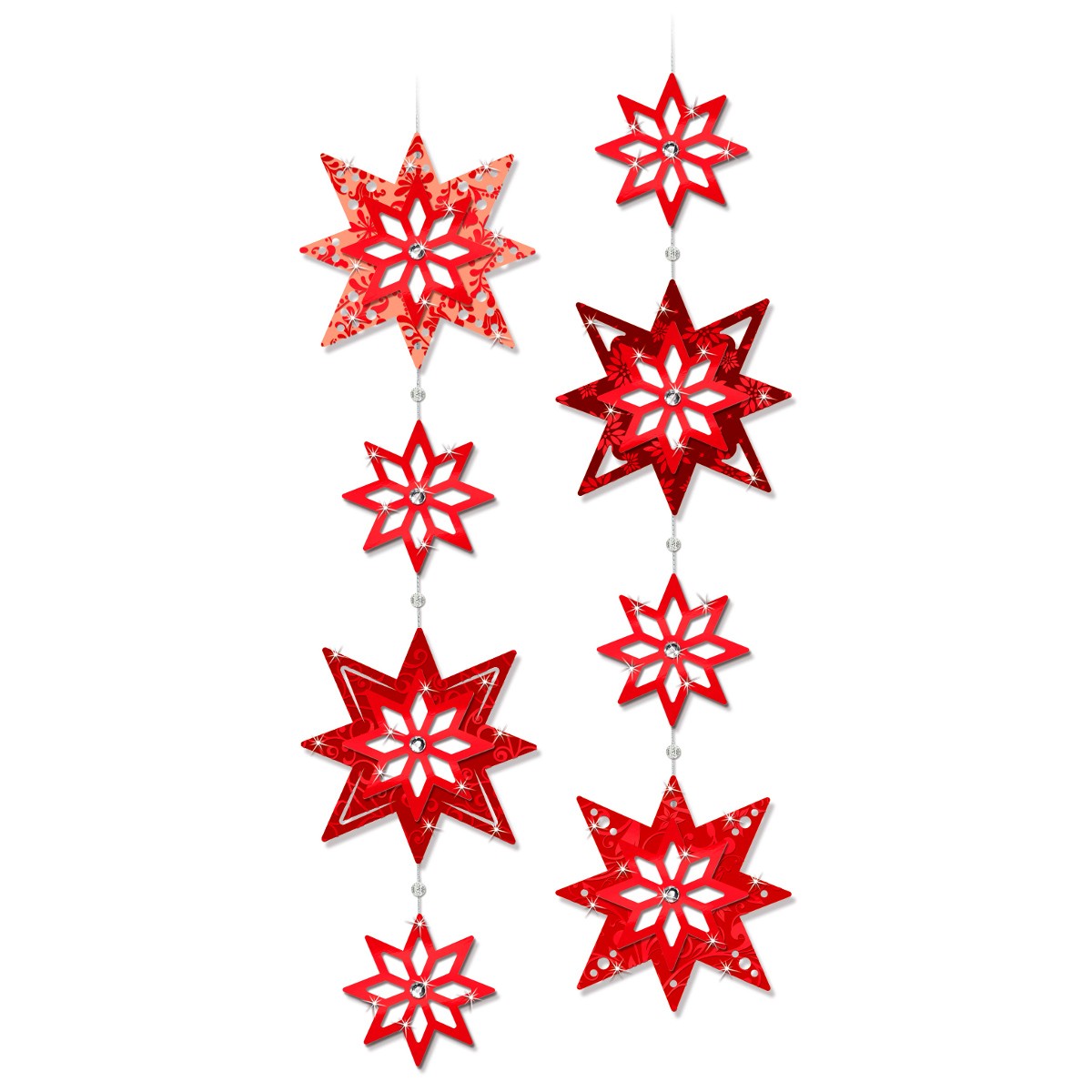 3D Paper Decoration "Sterne" rot