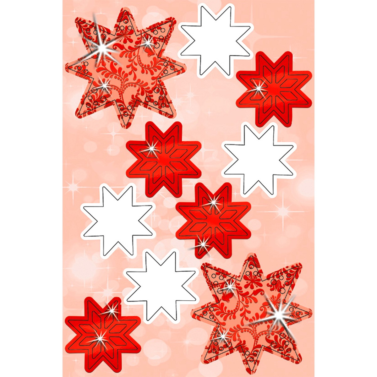 3D Paper Decoration "Sterne" rot