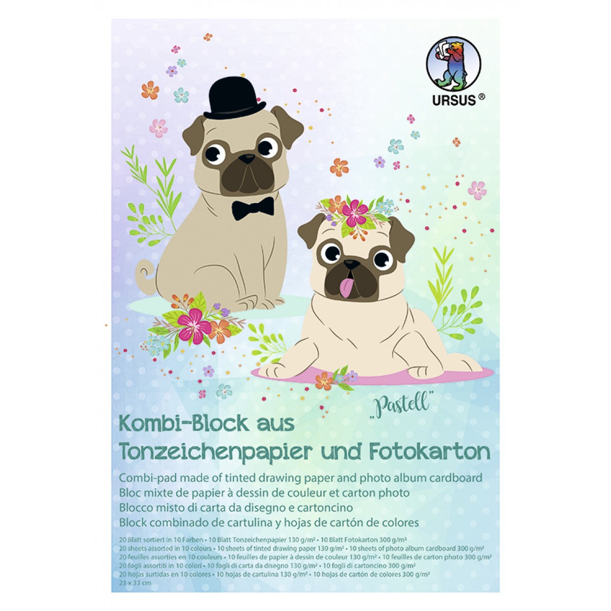 Kombi-Block "Sonderedition Pastell" 23 x 33 cm - 30 Blatt kombiniert