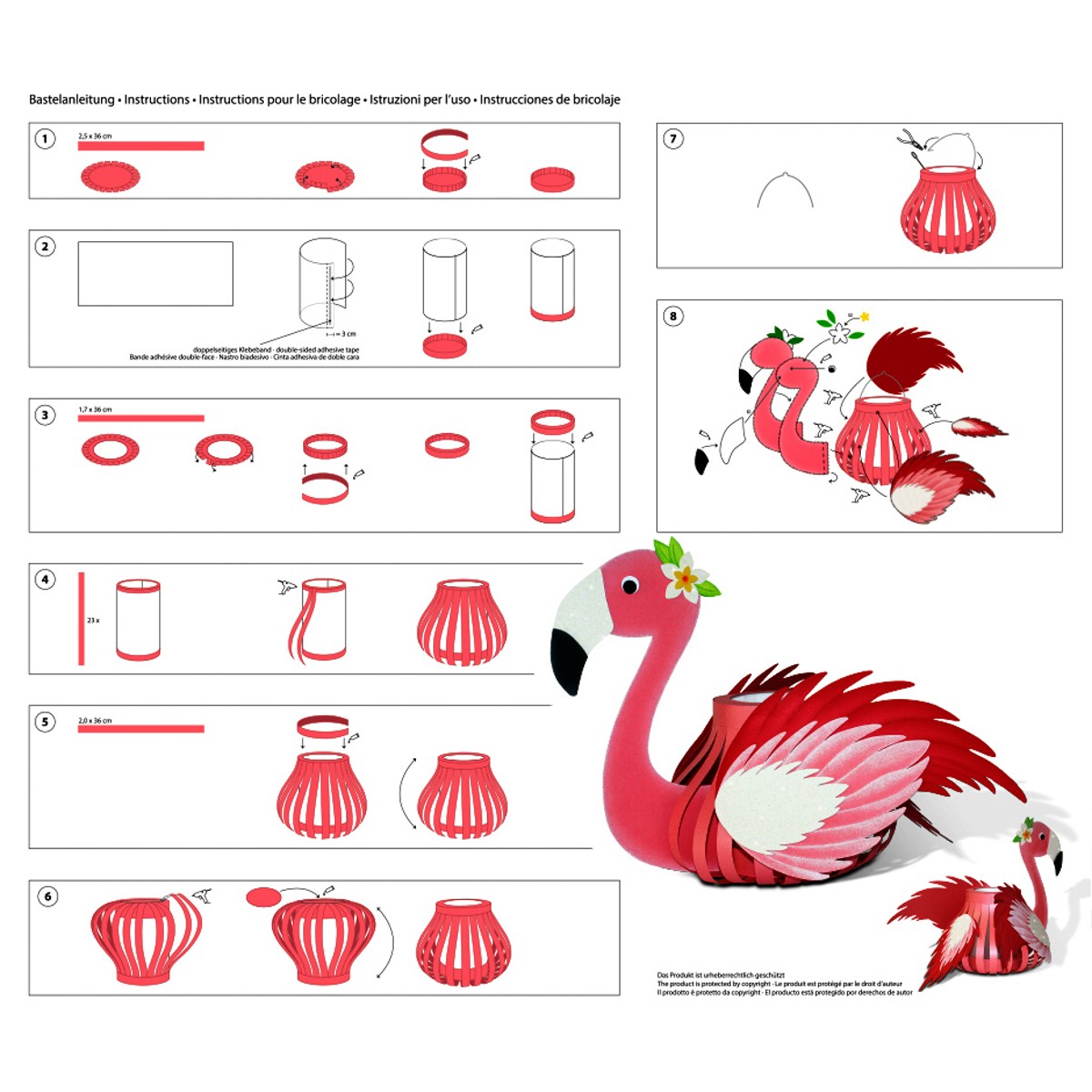 Laternen-Bastelset Flamingo 8