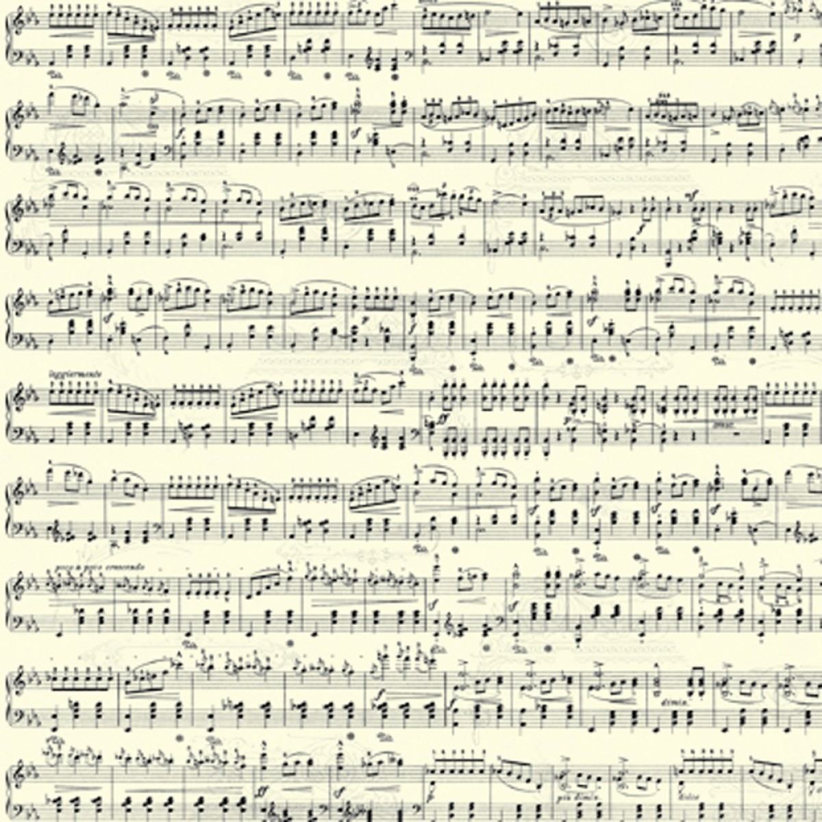 Scrapbooking Papier "Transparentpapier" Noten - 5 Blatt